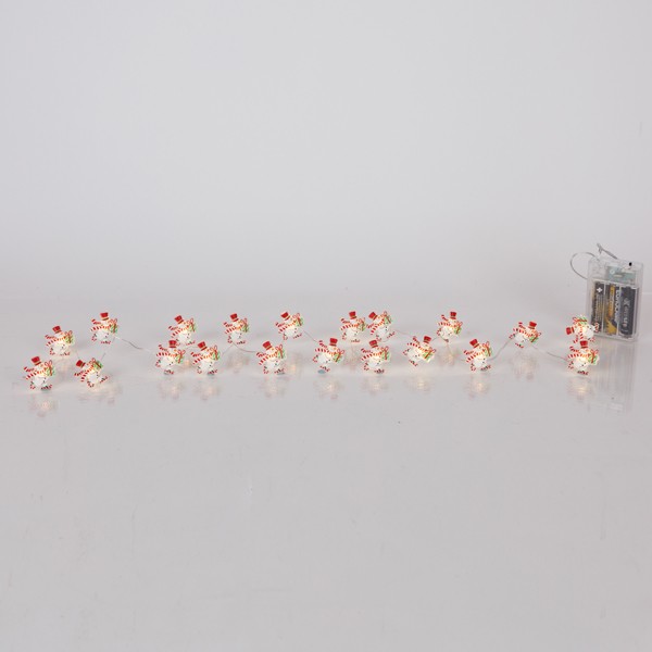 ΣΕΙΡΑ, 20 MINI LED, ΧΙΟΝΑΝΘΡΩΠΟΣ, ΜΠΑΤΑΡΙΑΣ 3xAA, ΧΡΟΝΟΔΙΑΚΟΠΤΗ, ΑΣΗΜΙ ...