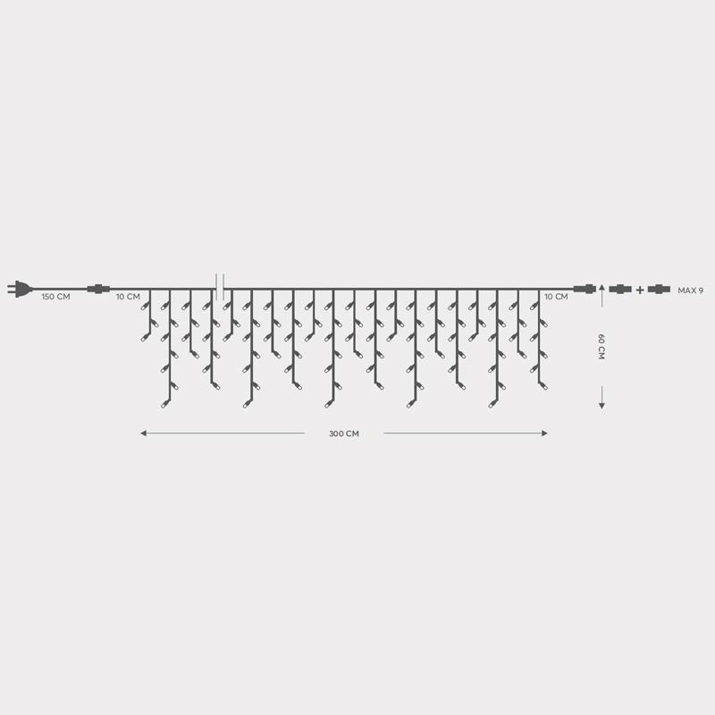 ΒΡΟΧΗ, 144 LED 5mm ΜΕ ΚΑΛΥΜΜΑ, 230V, 3 ΕΠΕΚΤΑΣΕΙΣ ΕΩΣ 8 SET, ΠΡΑΣΙΝΟ ...